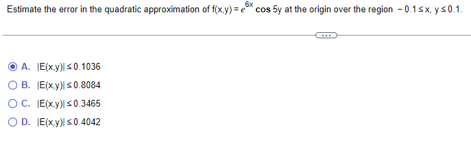 Solved Estimate the error in the quadratic approximation of | Chegg.com