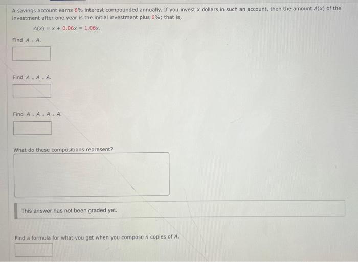 Solved A savings account earns 6% interest compounded | Chegg.com