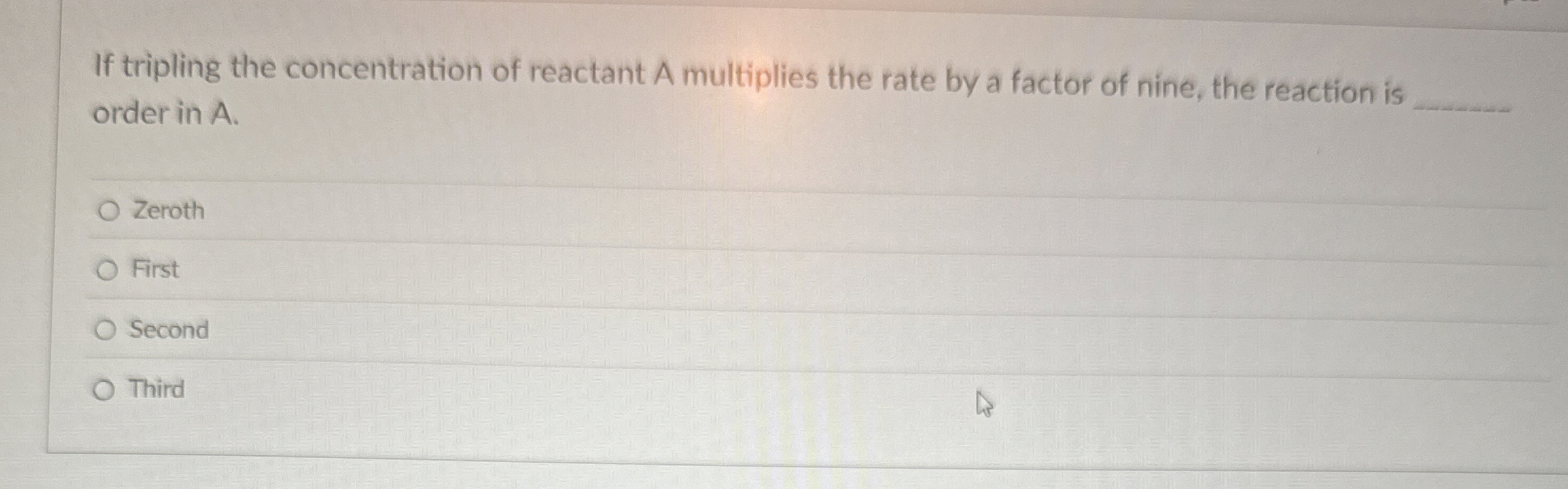 Solved If tripling the concentration of reactant A | Chegg.com