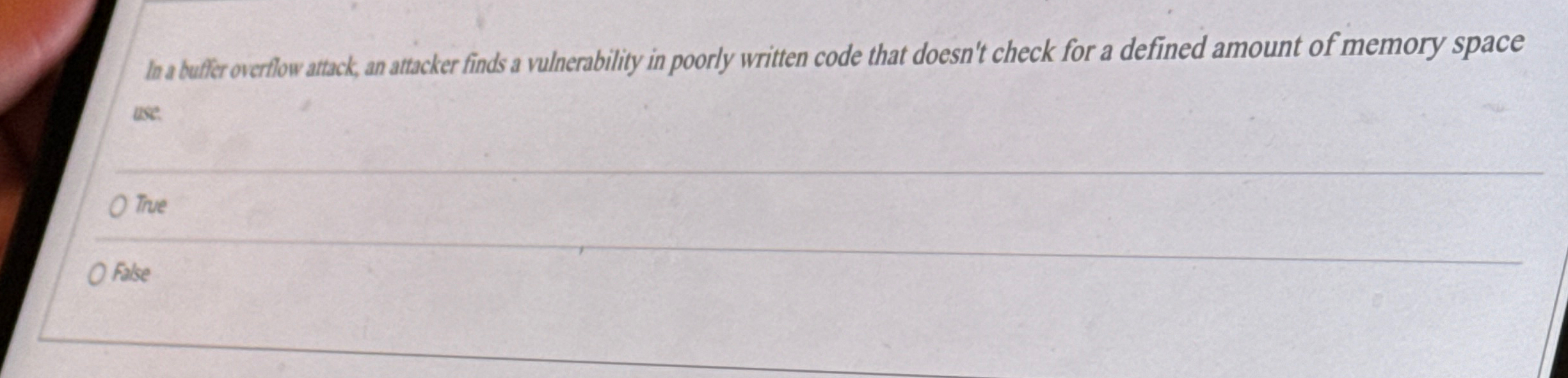 Solved In a bufferoreflow attack, an attacker finds a | Chegg.com