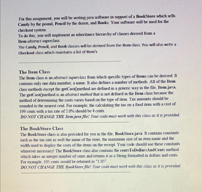 Solved For this assignment, you will be waiting java | Chegg.com