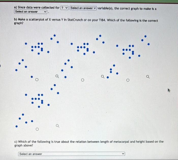 Solved a) Since data were collected for variable(s), the | Chegg.com