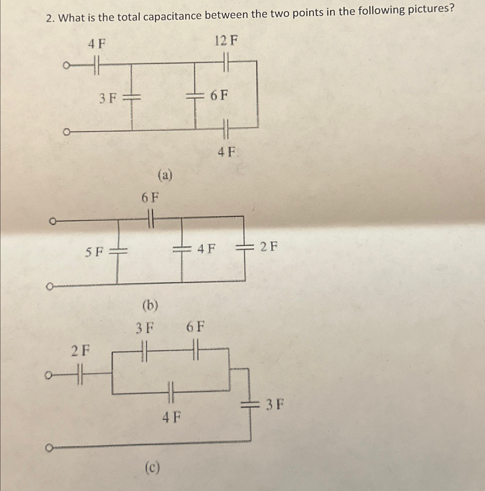 Solved What is the total capacitance between the two points | Chegg.com