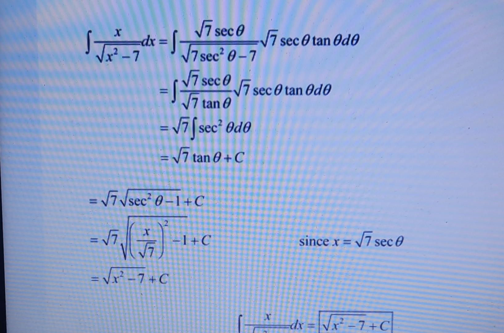 Solved Why Does The Solution Go From Square Root 7 Tan Chegg Solved Why Does The Solution Go From Square Root 7 Tan Chegg
