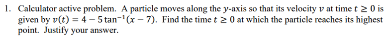 Calculator active problem. A particle moves along the | Chegg.com