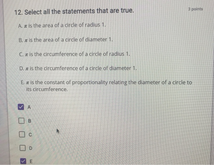 Solved 3 points 12. Select all the statements that are true. | Chegg.com