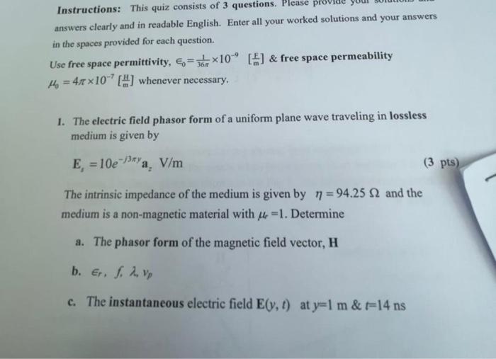 Solved Instructions: This quiz consists of 3 questions. | Chegg.com