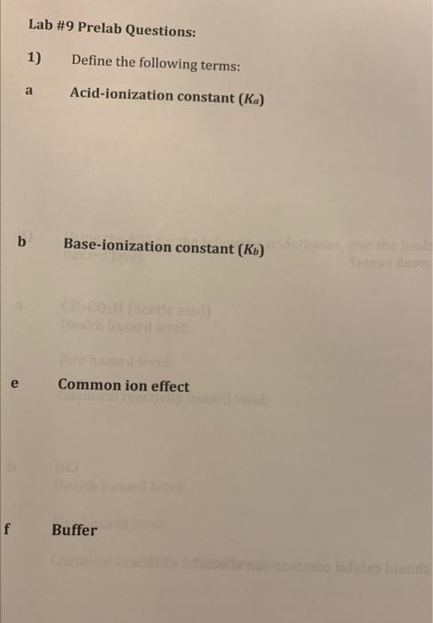 Solved Base-ionization constant (Kb) Common ion effect | Chegg.com