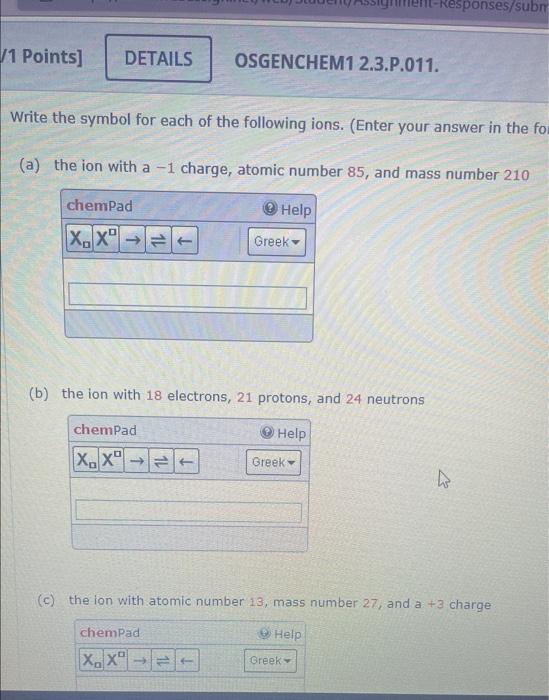 Solved Write the symbol for each of the following ions. | Chegg.com