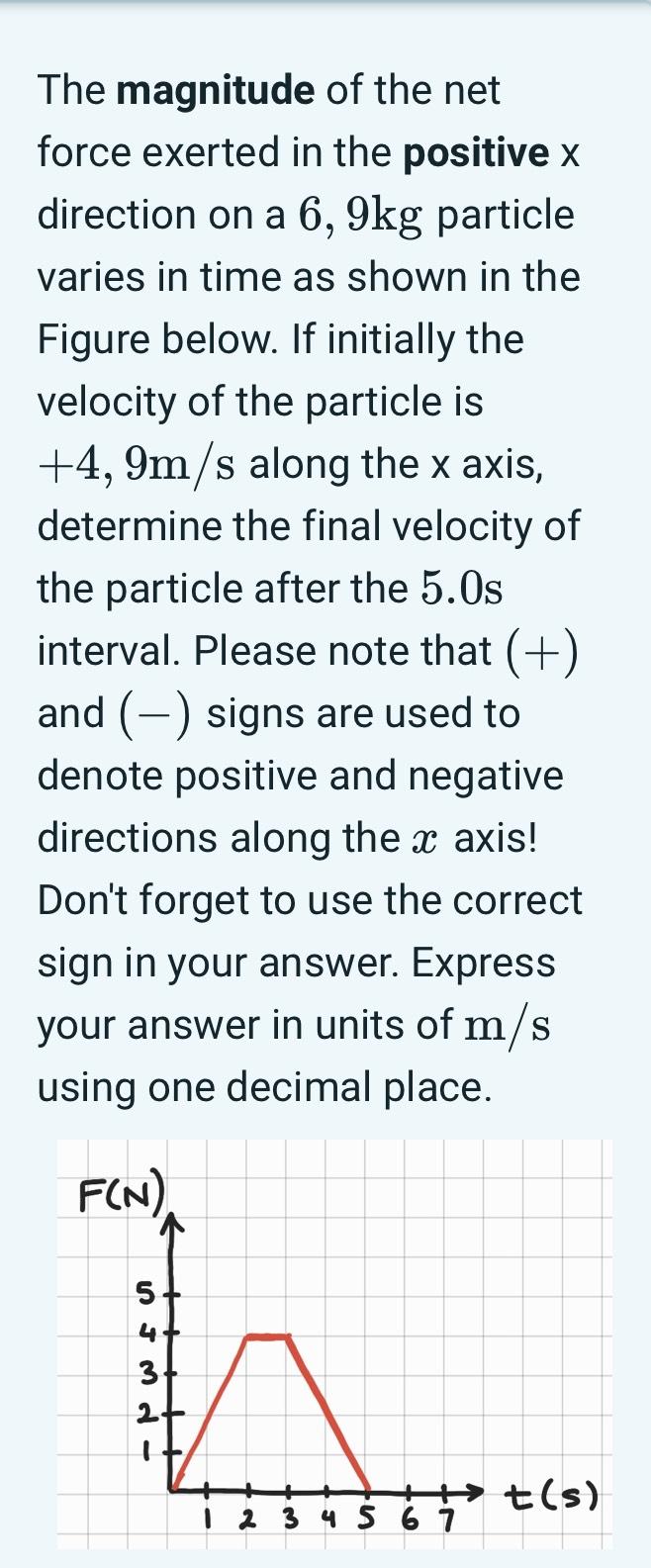 Solved The magnitude of the net force exerted in the | Chegg.com