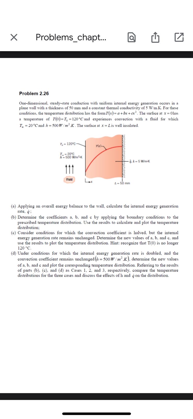 Solved Problems_chapt...Problem 2.26One-dimensional, | Chegg.com