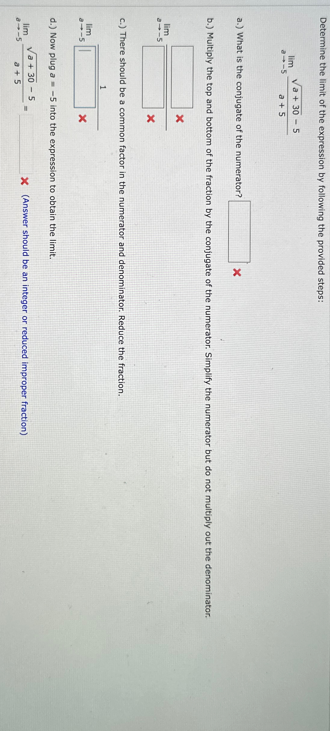 Solved Determine the limit of the expression by following | Chegg.com