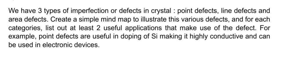 Solved We have 3 types of imperfection or defects in crystal | Chegg.com
