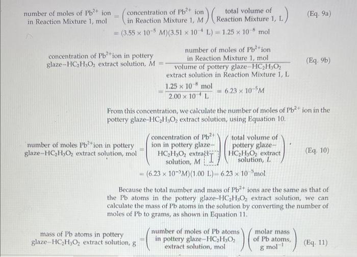 Solved Table 1 Composition of Pb2+ ion standard solutions | Chegg.com