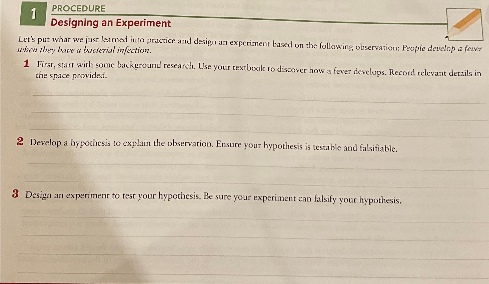 Solved 1PROCEDUREDesigning an ExperimentLet's put what we | Chegg.com