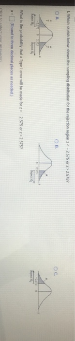 Solved For each of the following rejection regions, sketch | Chegg.com