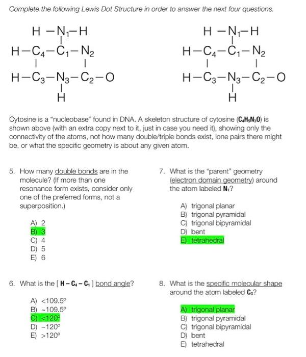 Solved Complete the following Lewis Dot Structure in order | Chegg.com