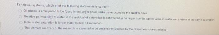 Solved Foroll wet systems, which of of the following | Chegg.com