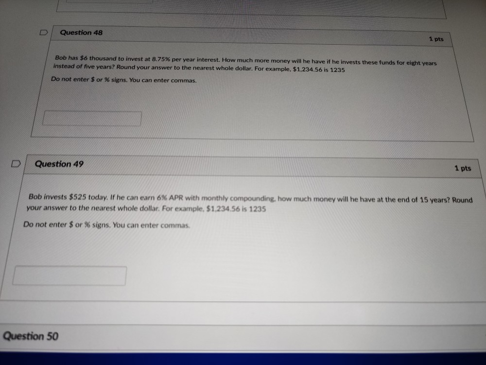 Solved Question 46 Bab Wested $5.8 at 15% APR with monthly | Chegg.com