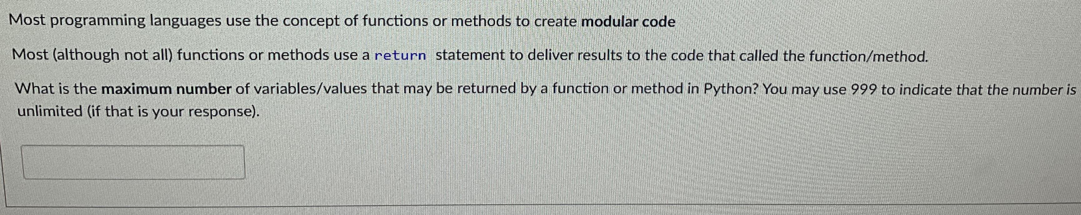 Solved Most Programming Languages Use The Concept Of