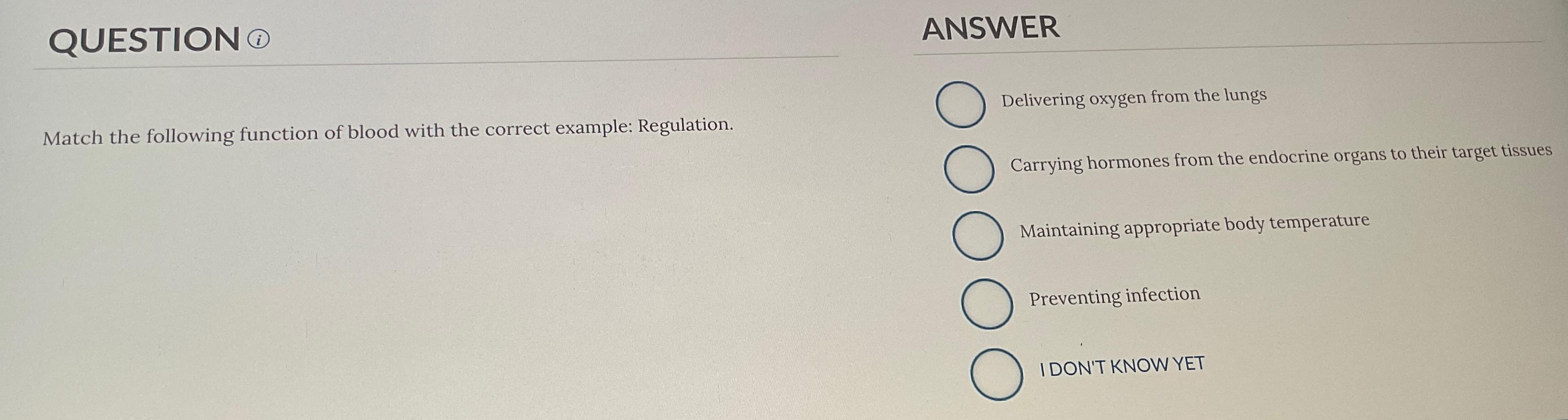 Solved QUESTION (i)ANSWERMatch the following function of | Chegg.com