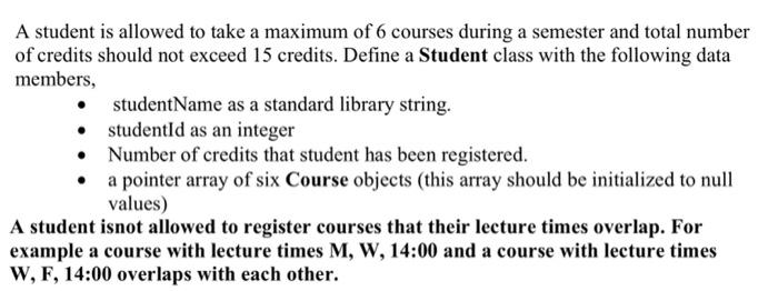 Solved A student is allowed to take a maximum of 6 courses | Chegg.com