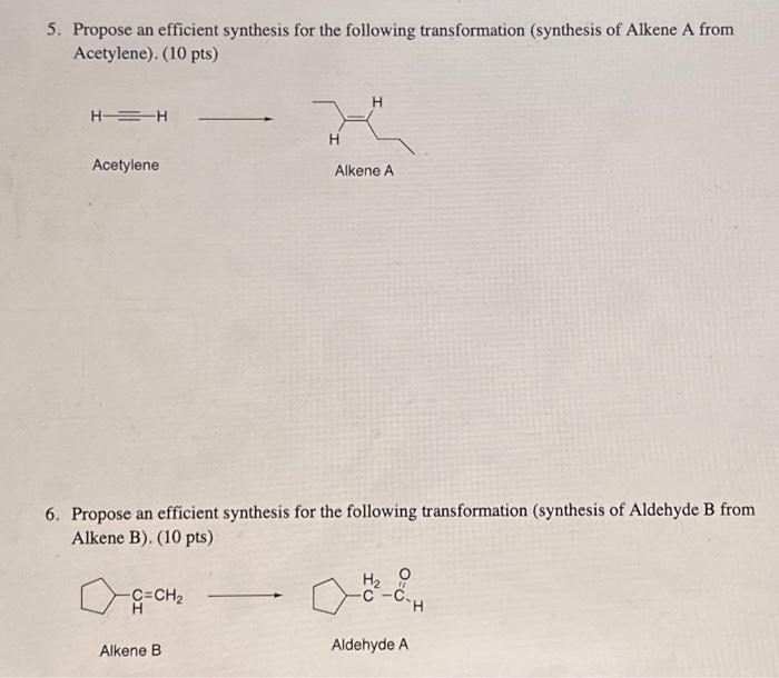 Solved 5. Propose an efficient synthesis for the following | Chegg.com