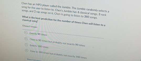 Solved Chen has an MP3 ﻿player called the Jumble. The Jumble | Chegg.com