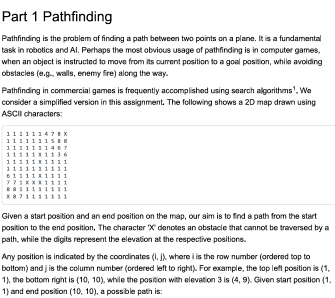 Solved Part 1 ﻿PathfindingPathfinding is the problem of | Chegg.com