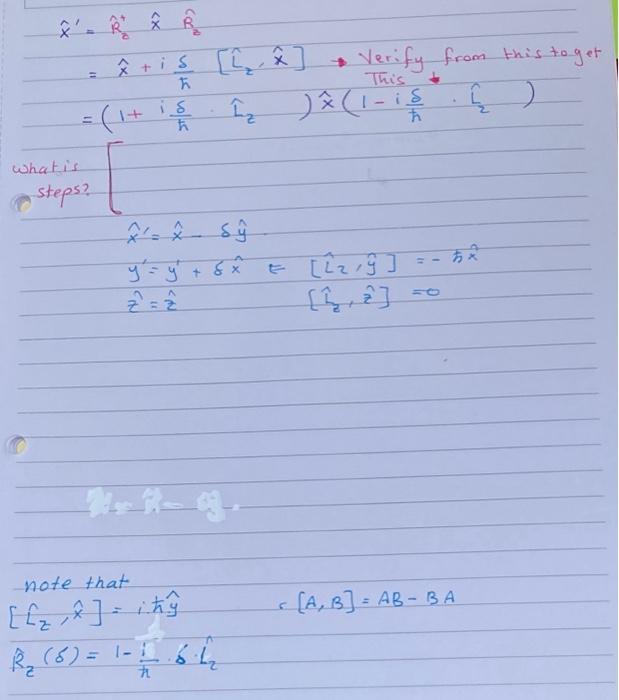 Solved (advanced Quantum mechanics ) 1/Verify the second | Chegg.com