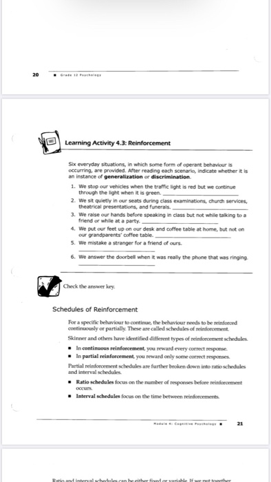 Solved Learning Activity 4.2: Reinforcement and Punishment | Chegg.com