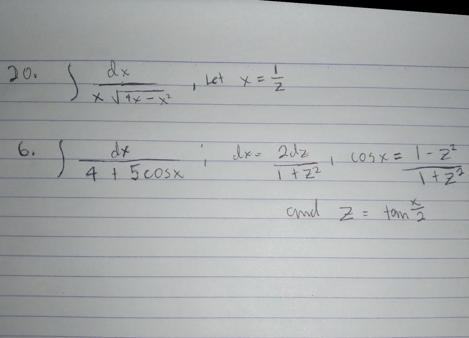 Solved Integrate Using Rational Function Of Sinx And