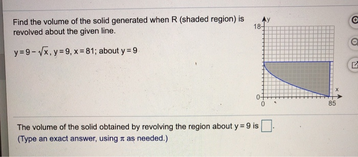 Solved Find the volume of the solid generated when R (shaded | Chegg.com