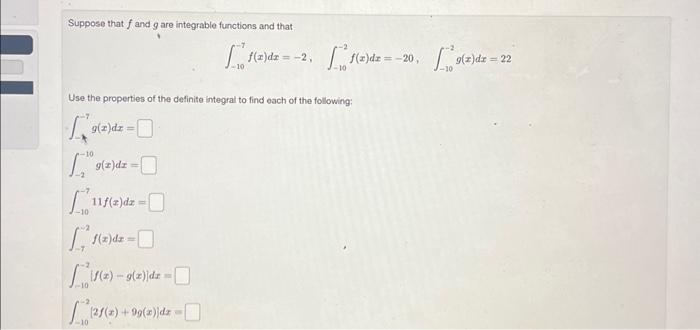 Solved Suppose that f and g are integrable functions and | Chegg.com
