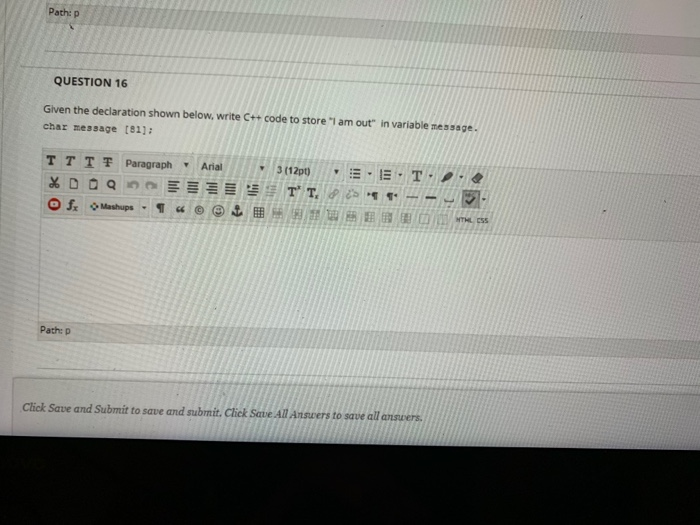 Solved Path: P QUESTION 16 Given the declaration shown | Chegg.com Solved Path: P QUESTION 16 Given the declaration shown | Chegg.com