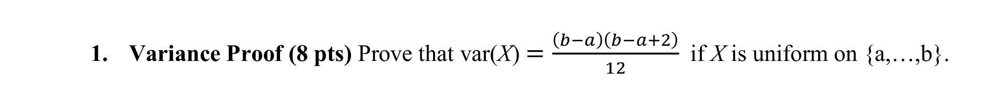 Solved Variance Proof (8 pts) ﻿Prove that | Chegg.com