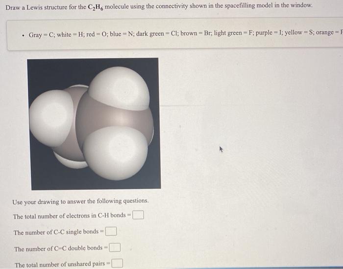 Solved Draw a Lewis structure for the C2H, molecule using | Chegg.com