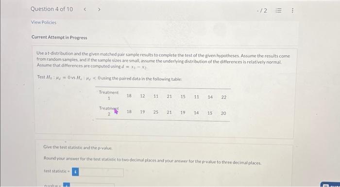 Solved Question 4 of 10 View Policies Current Attempt in | Chegg.com