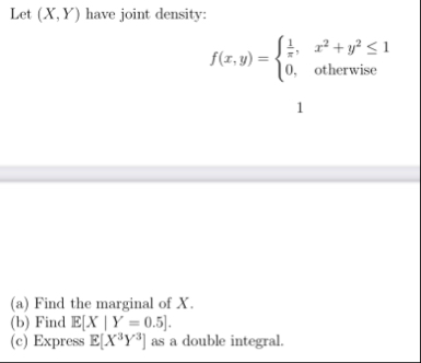 Solved Let (x,Y) ﻿have joint | Chegg.com