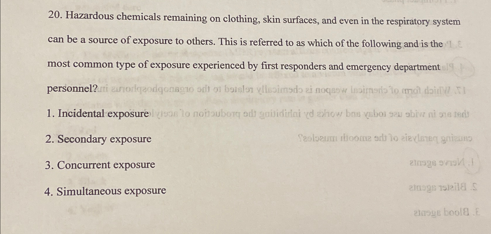 Solved Hazardous chemicals remaining on clothing, skin | Chegg.com