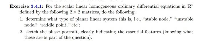 Solved Exercise 3.4.1: For the scalar linear homogeneous | Chegg.com