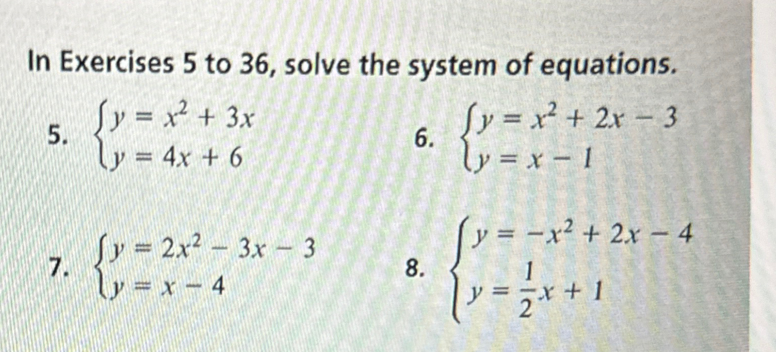 In Exercises 5 ﻿to 36, ﻿solve the system of | Chegg.com