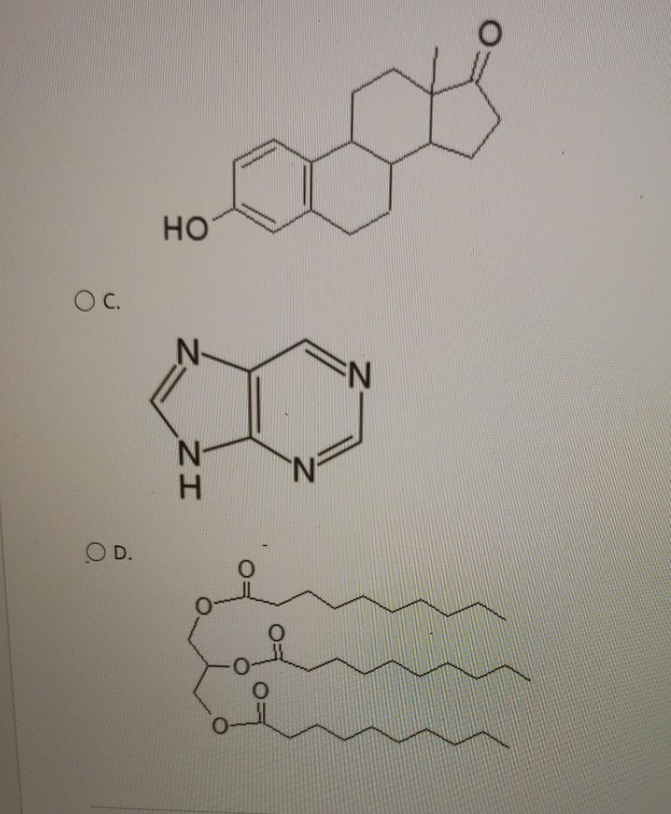 Solved Which structure represents a hydrolyzable lipid? OA. | Chegg.com
