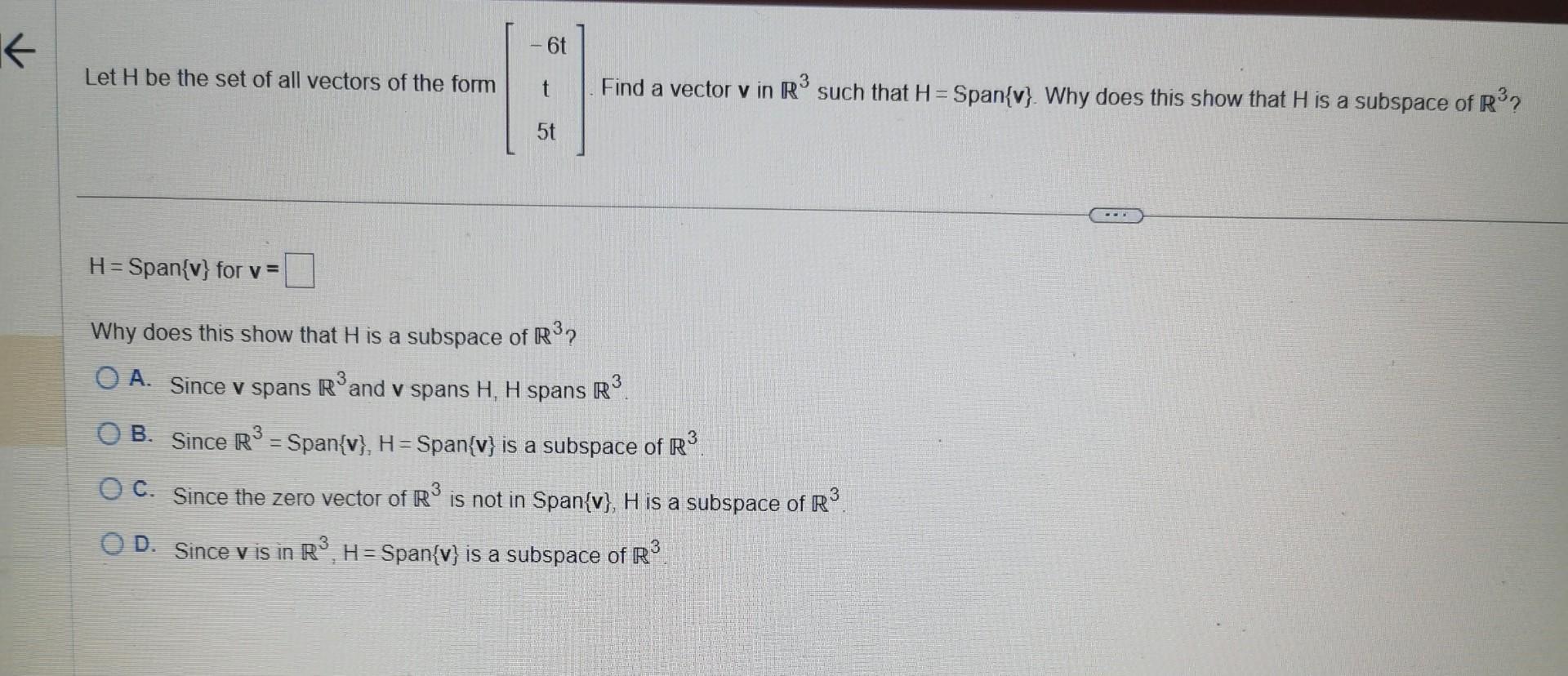 Solved Let \\( H \\) be the set of all vectors of the form | Chegg.com