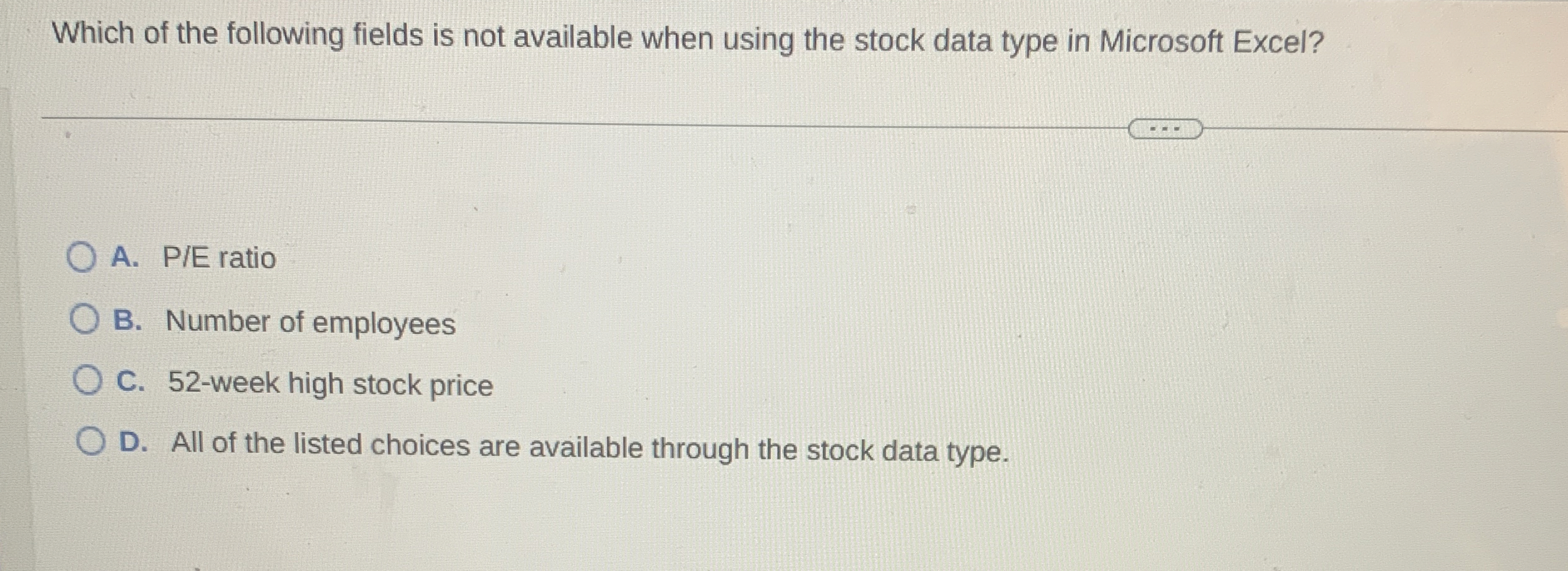 Solved Which of the following fields is not available when | Chegg.com