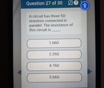 Solved Question 27 ﻿of 30A circuit has three 50 ﻿resistors | Chegg.com