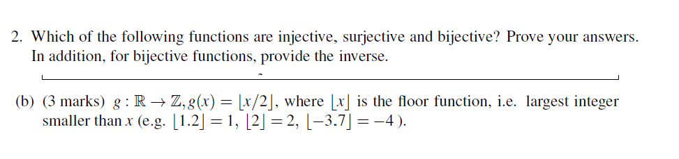 Solved Which of the following functions are injective, | Chegg.com