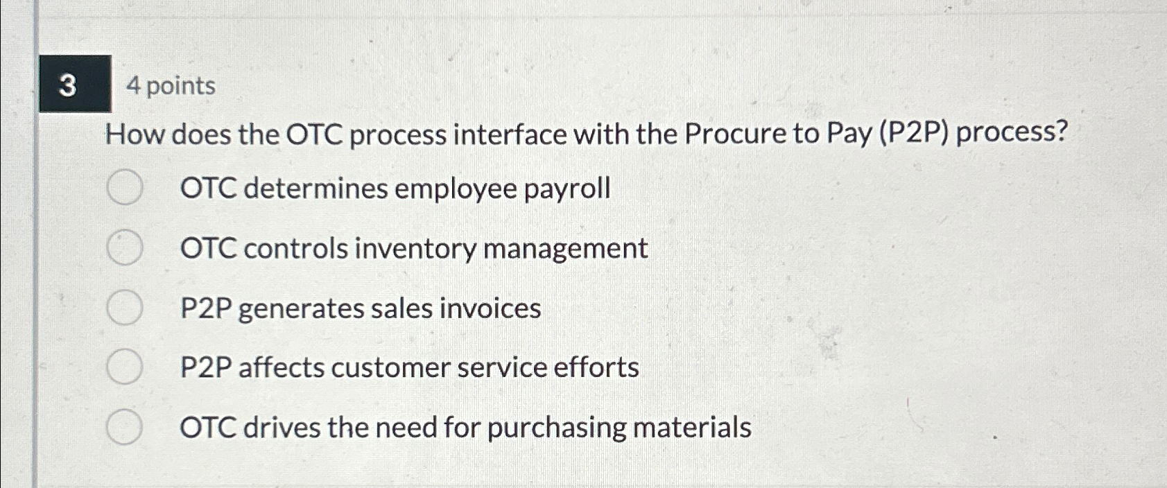 Solved 34 ﻿pointsHow does the OTC process interface with the | Chegg.com