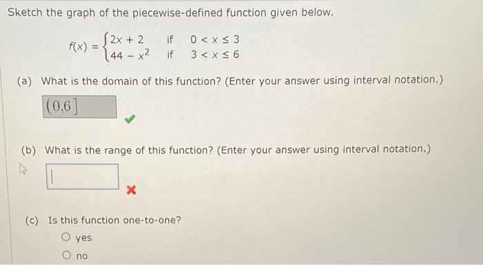 Solved Sketch the graph of the piecewise-defined function | Chegg.com