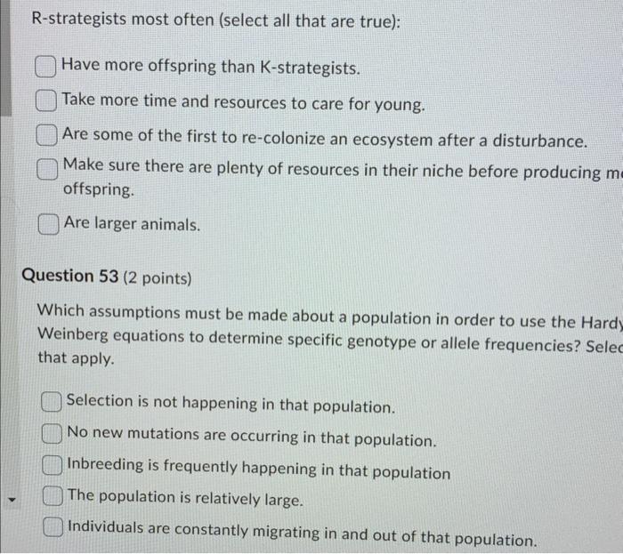 Solved R-strategists most often (select all that are true): | Chegg.com